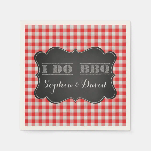 I DO BBQ Rustic Engagement Party Napkins | Zazzle
