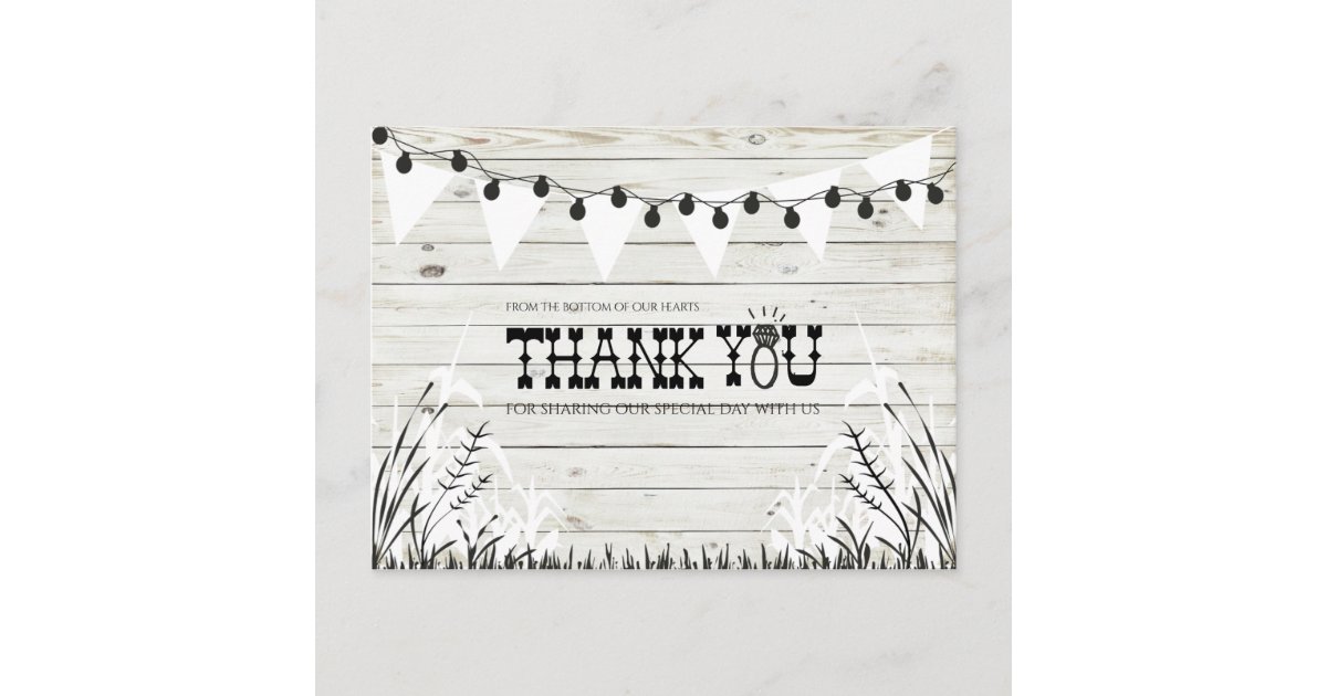 I Do BBQ Wood Texture Thank You Postcard | Zazzle