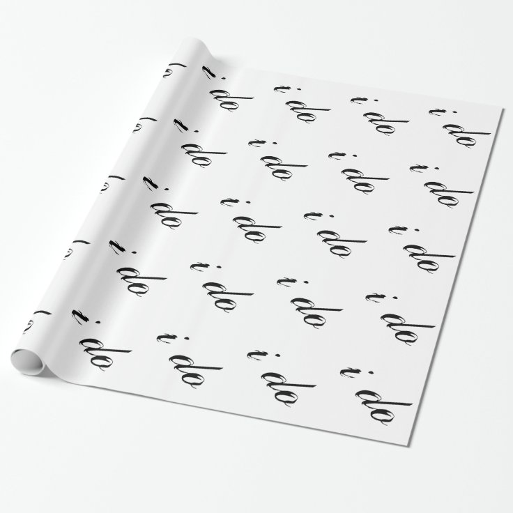 I Do Black on White Wrapping Paper | Zazzle