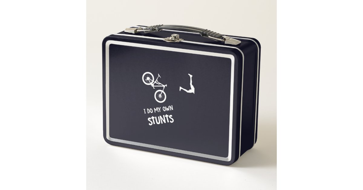 I Do My Own Stunts Mountain Bike Metal Lunch Box | Zazzle