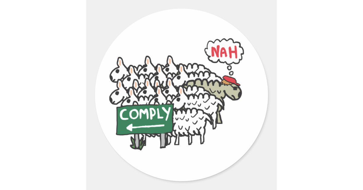 I Do Not Comply Classic Round Sticker | Zazzle