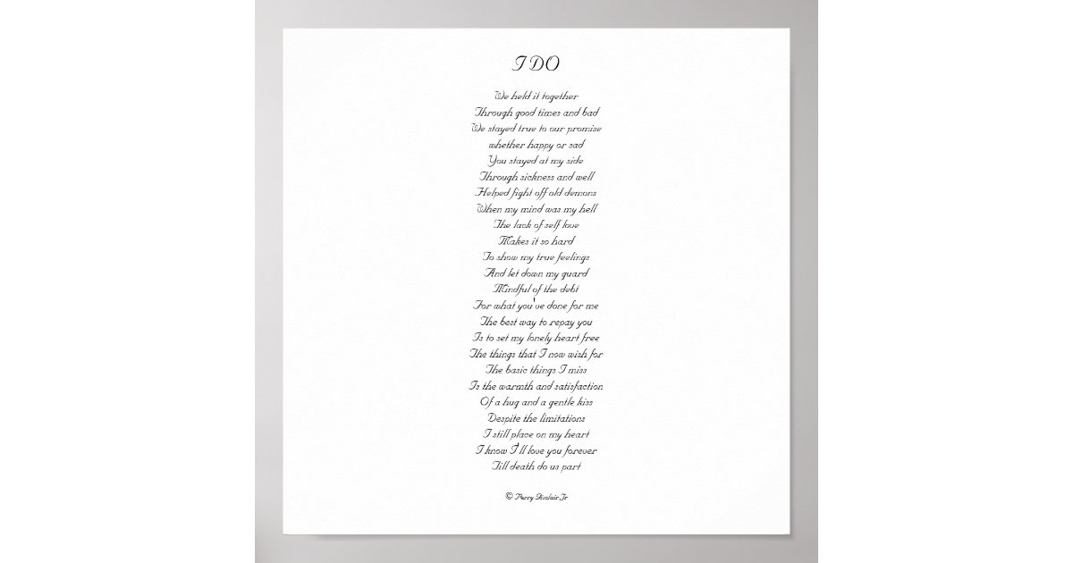 I DO POSTER | Zazzle
