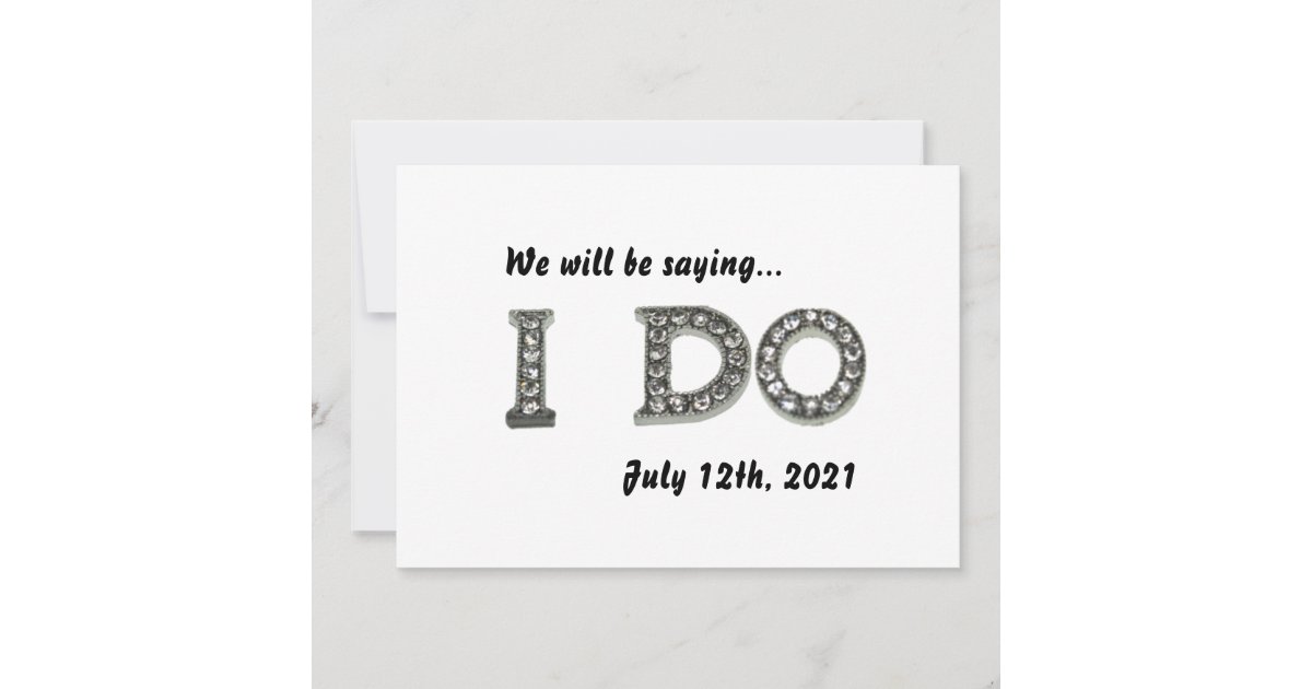 I Do Wedding Bling Save the Date Invitation | Zazzle