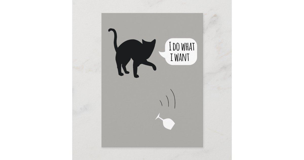 I Do What I Want Cat Postcard | Zazzle
