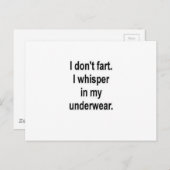 I don't fart postcard | Zazzle