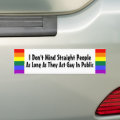 I Don't Mind Straight People Rainbow Flag Bumper Sticker | Zazzle