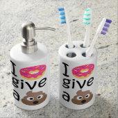 I donut give a poop emoji soap dispenser & toothbrush holder | Zazzle