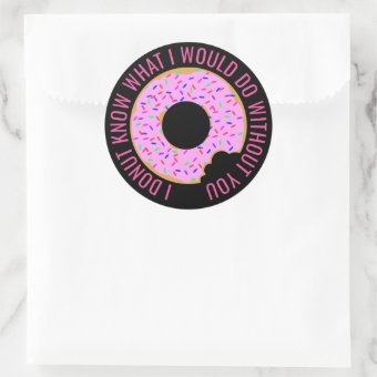 I Donut Know Classic Round Sticker | Zazzle