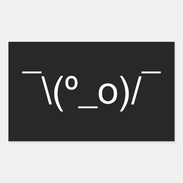 I Dunno LOL ¯\(º_o)/¯ Emoticon Japanese Kaomoji Rectangular Sticker ...