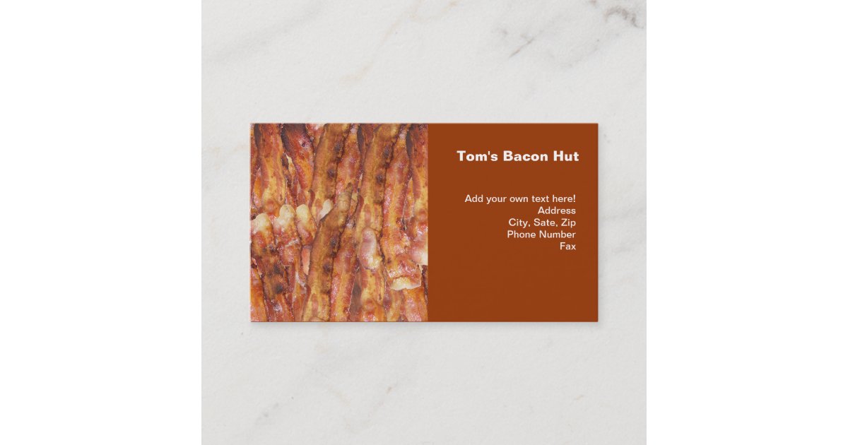 I Eat Bacon Text with Background Business Card | Zazzle