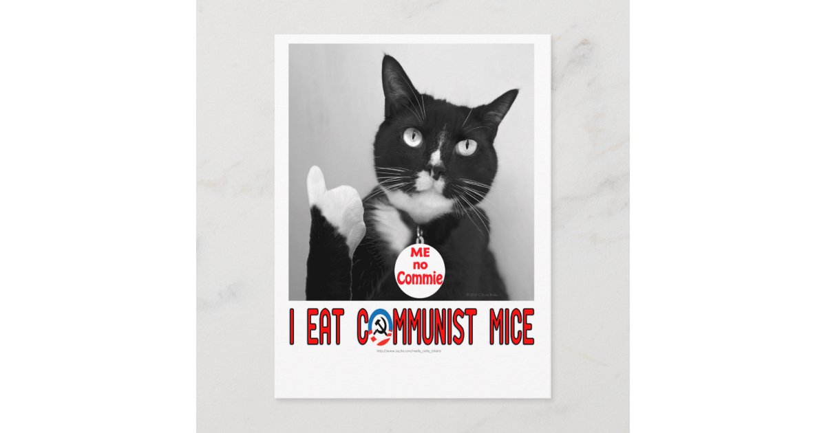 I EAT COMMUNIST MICE POSTCARD | Zazzle