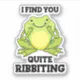 I Find You Quite Ribbiting Funny Frog Pun Sticker | Zazzle