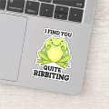 I Find You Quite Ribbiting Funny Frog Pun Sticker | Zazzle