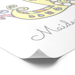 I for Imogen initial doodle art name meaning Poster | Zazzle