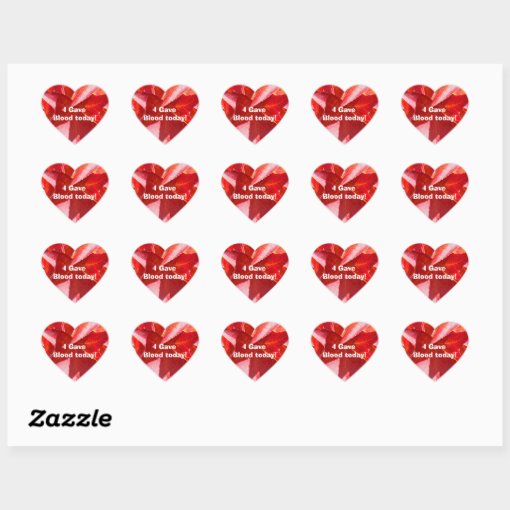 I Gave Blood Today stickers Blood Donors Red Heart | Zazzle