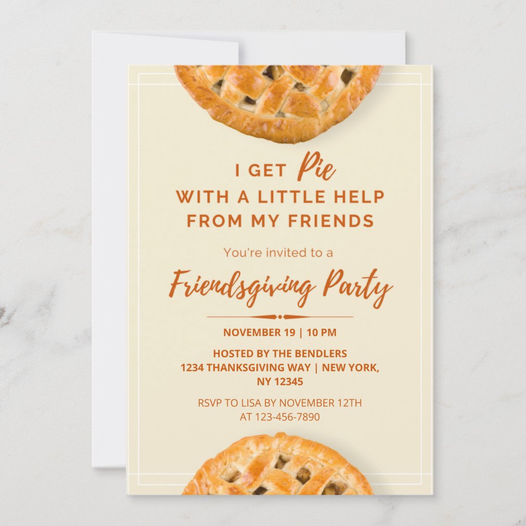 I Get Pie Friendsgiving Party Invitation | Zazzle