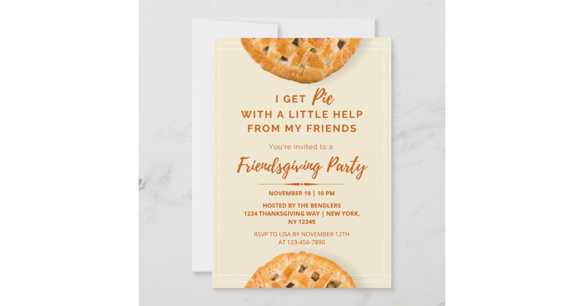 I Get Pie Friendsgiving Party Invitation | Zazzle