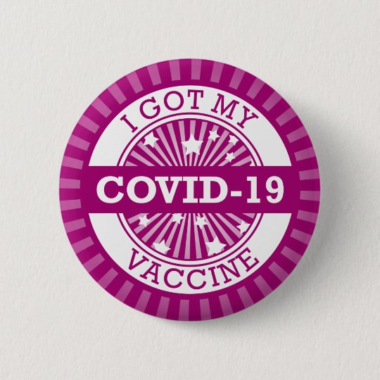 I Got My Covid 19 Vaccine Purple Star Burst Button | Zazzle.com