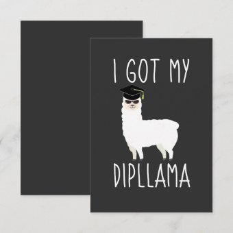 I Got My Dipllama Graduation Llama Pun Thank You Card | Zazzle