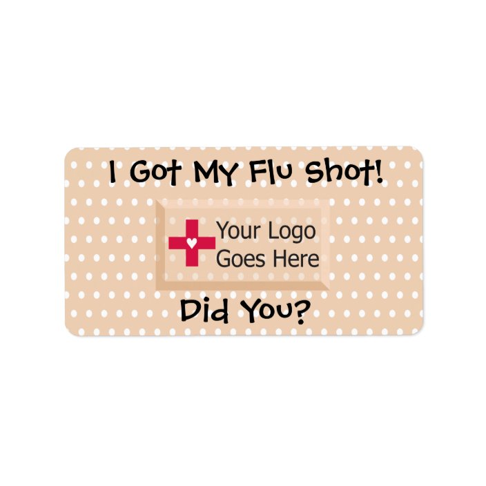 I got my flu shot faux bandage label | Zazzle.com