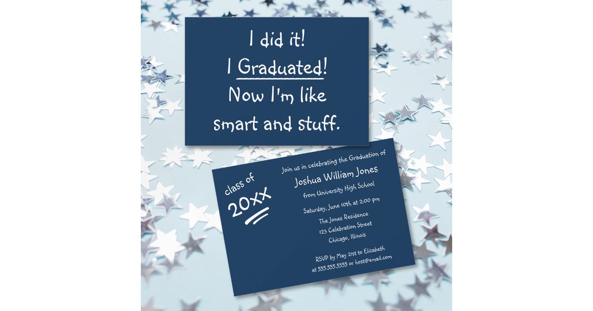 I Graduated Funny Graduation Party Invitation Card | Zazzle