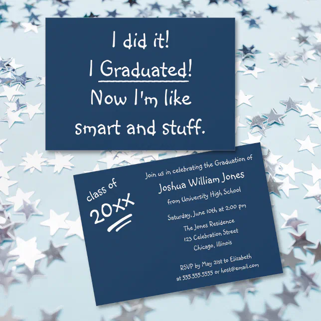 I Graduated Funny Graduation Party Invitation Card | Zazzle