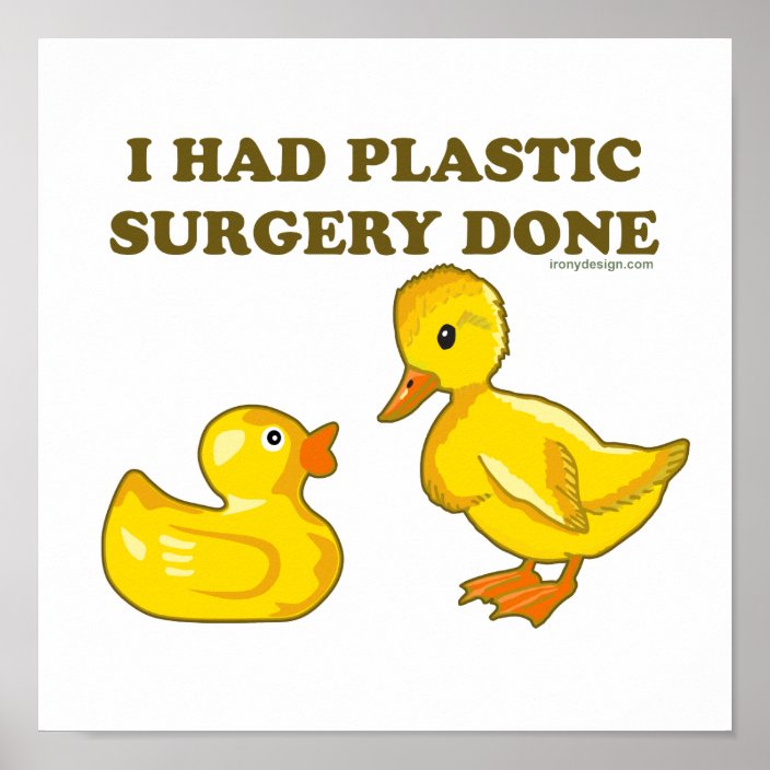 I Had Plastic Surgery Ducks Funny Poster | Zazzle.com
