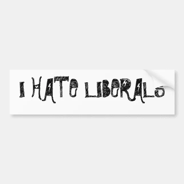 I HATE LIBERALS BUMPER STICKER | Zazzle