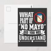 I hate Mayo - Mayonnaise Restaurant Foodie Jokes Postcard | Zazzle