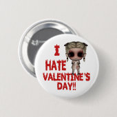 i hate valentines day emo punk girl button | Zazzle