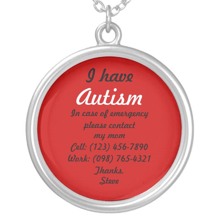 I Have Autism Necklace | Zazzle