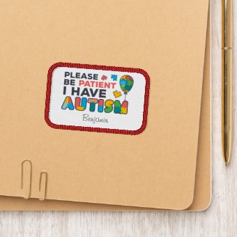 I Have Autism Personalized Name Autistic Patch | Zazzle