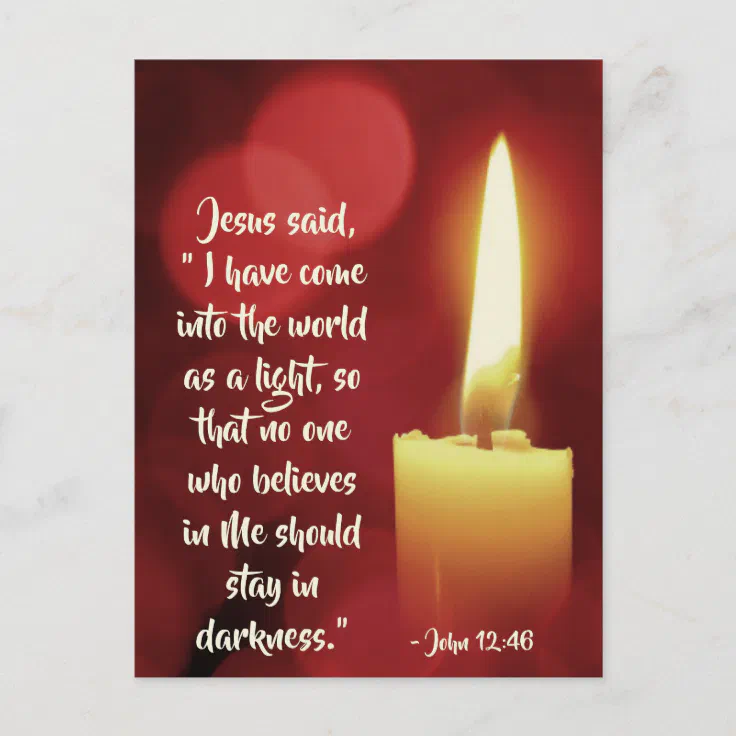 I Have Come as a Light, John 12:46 Christmas Holiday Postcard | Zazzle