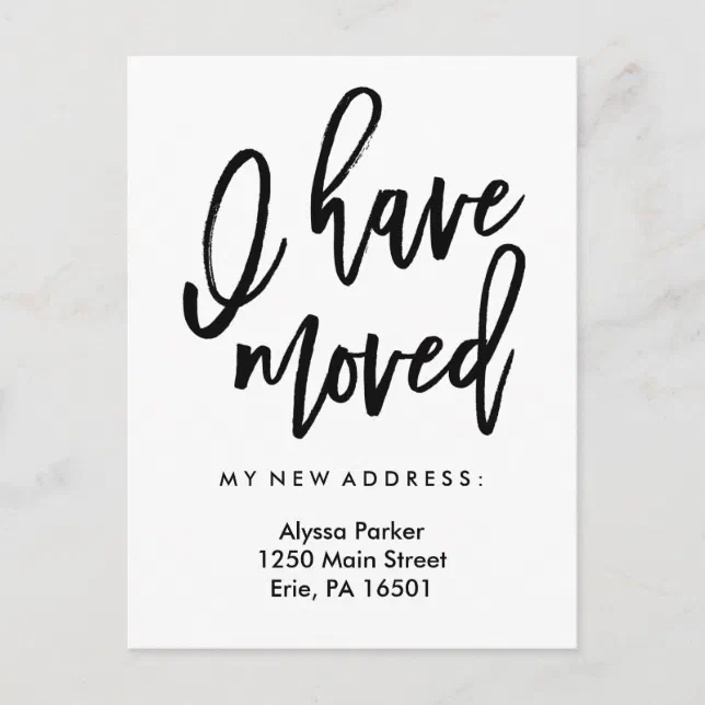 I Have Moved | Simple Modern Typography Announcement Postcard | Zazzle