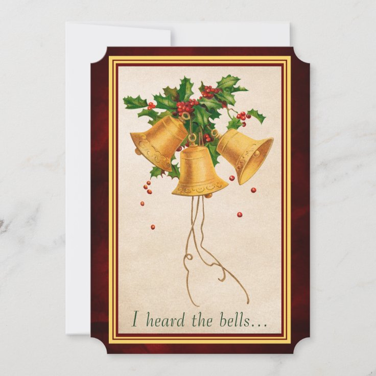 I Heard the Bells Longfellow Poem Christmas Holiday Card | Zazzle
