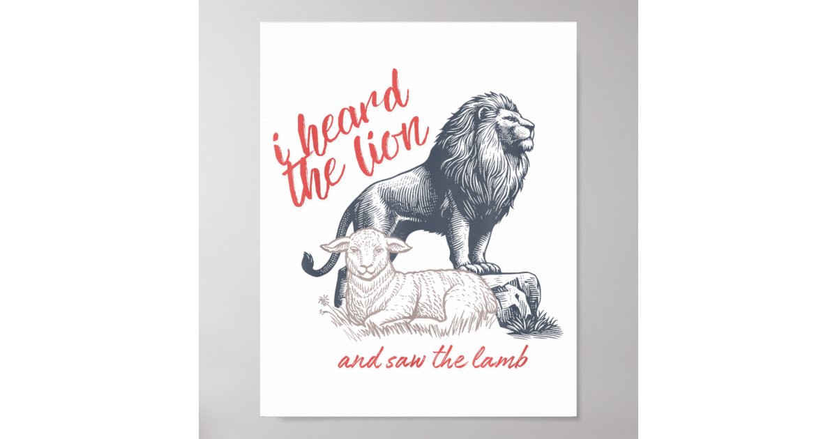 I Heard The Lion And Saw The Lamb Sheep Minimalist Poster | Zazzle