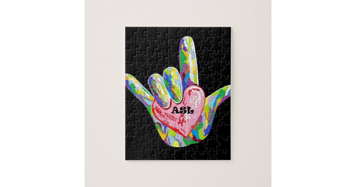 I Heart ASL Jigsaw Puzzle | Zazzle
