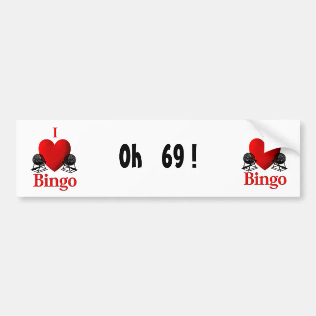 I Heart Bingo Bumper Sticker | Zazzle