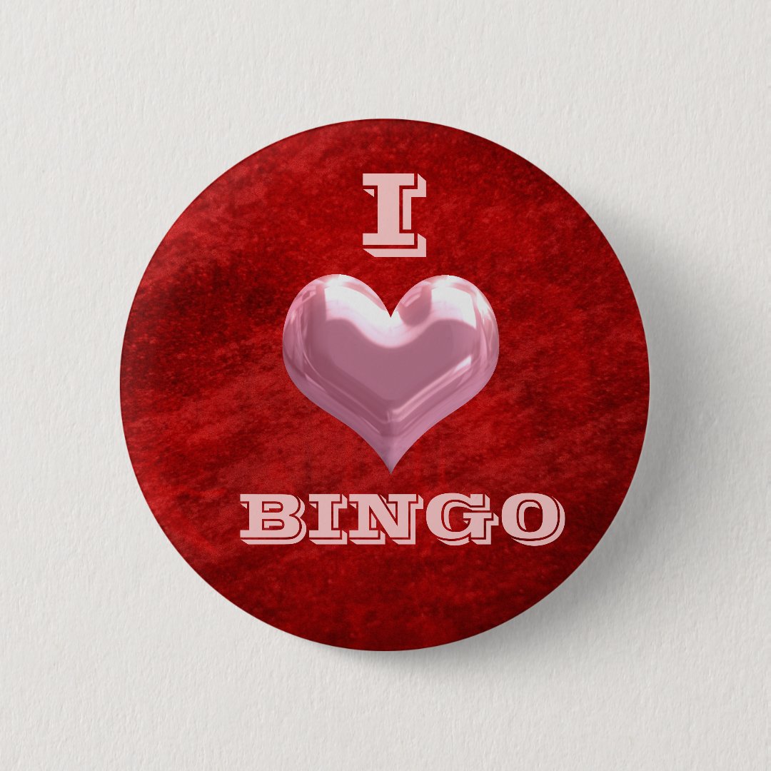 I Heart Bingo button | Zazzle