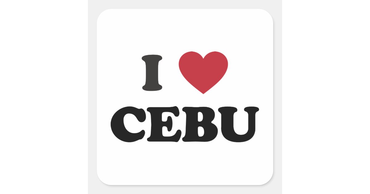 I Heart Cebu Philippines Square Sticker | Zazzle