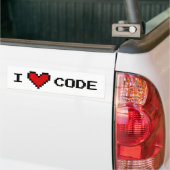 I heart code car bumper sticker for programmer | Zazzle