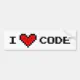 I heart code car bumper sticker for programmer | Zazzle