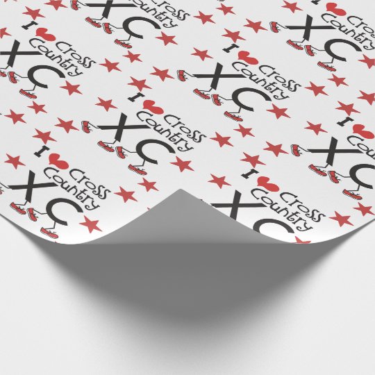 I heart Cross Country Running XC Wrapping Paper | Zazzle