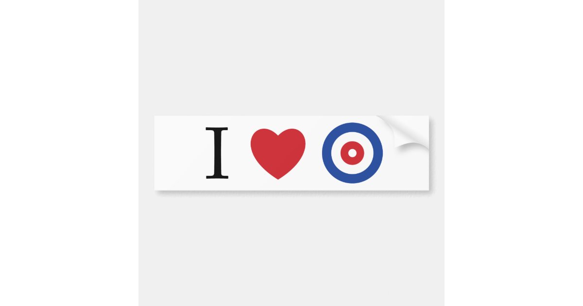 I heart curling bumper sticker | Zazzle