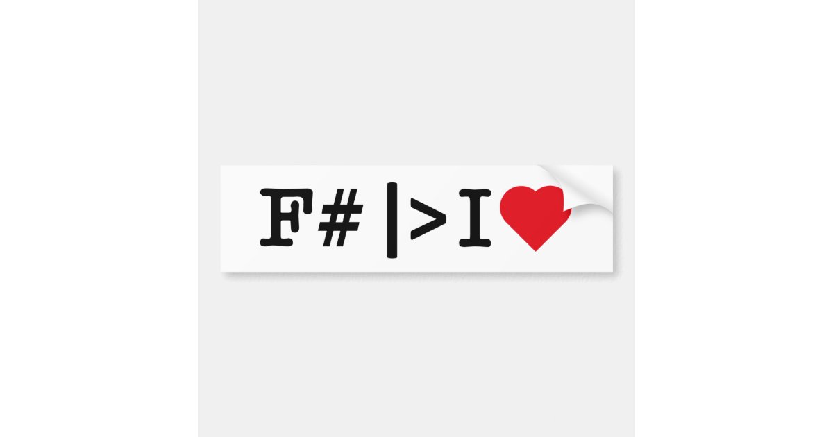 I Heart F# bumper sticker | Zazzle