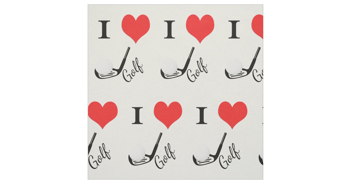I heart golf fabric | Zazzle