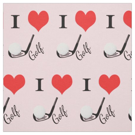 I heart golf fabric | Zazzle