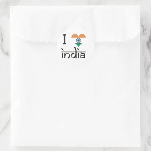 I "Heart" India - I Love India Classic Round Sticker | Zazzle