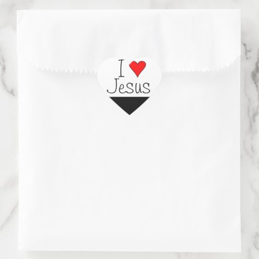 I heart Jesus Heart Sticker | Zazzle