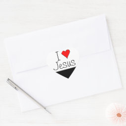 I heart Jesus Heart Sticker | Zazzle